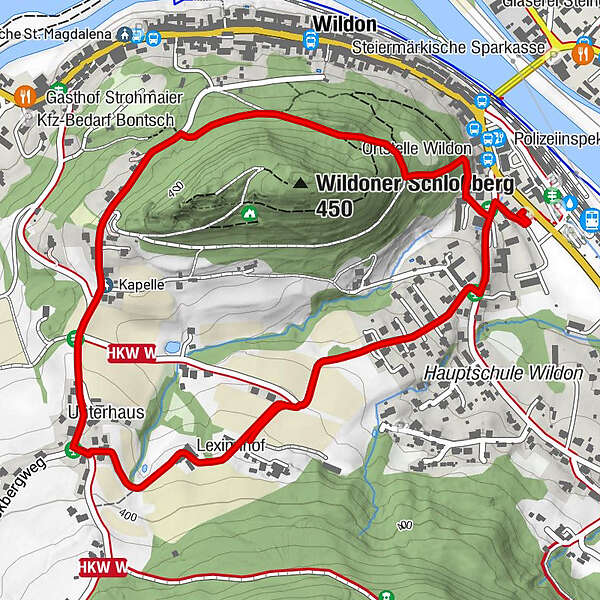 Wildon - Unterhaus - Wildoner Schloßberg - BERGFEX - Wanderung - Tour ...
