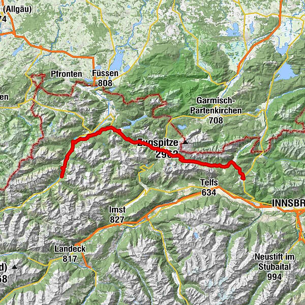Seefeld- Lechtal-Montafon-Landeck 1 Tag - BERGFEX - Mountainbike - Tour ...