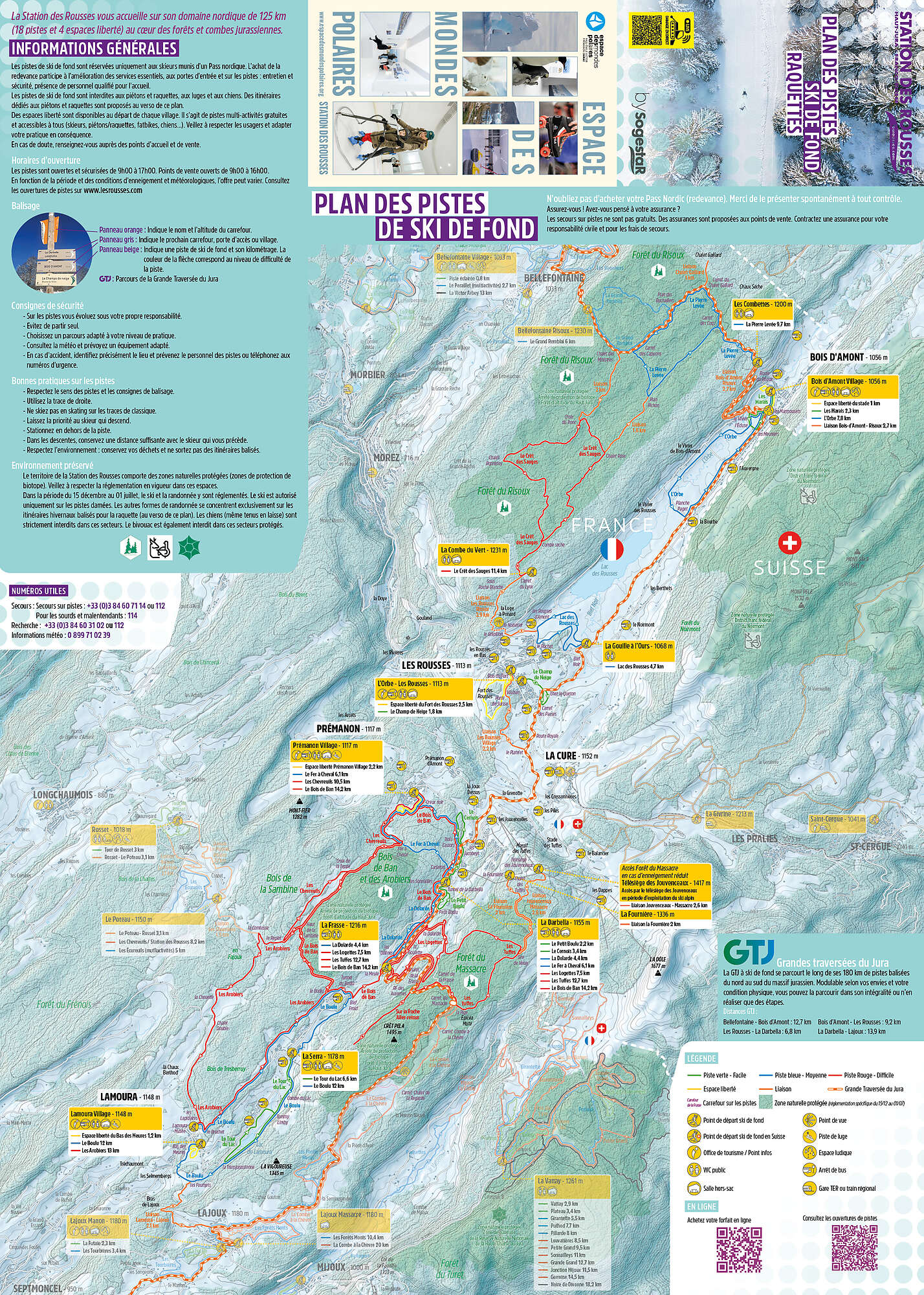 BERGFEX: Plan des pistes Domaine nordique Station des Rousses: Ski de ...