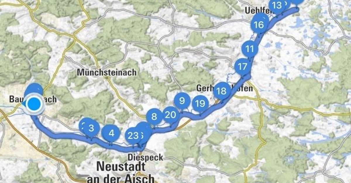 Marathon Baudenbach-Uehlfeld - BERGFEX - Wanderung - Tour Bayern