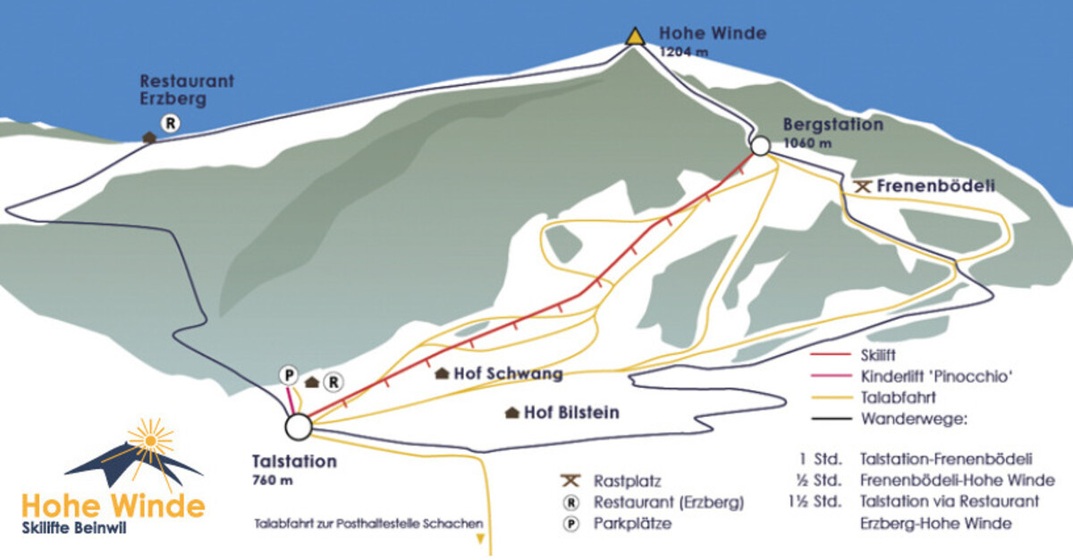 BERGFEX: Skigebiet Hohe Winde / Beinwil - Skiurlaub Hohe Winde / Beinwil