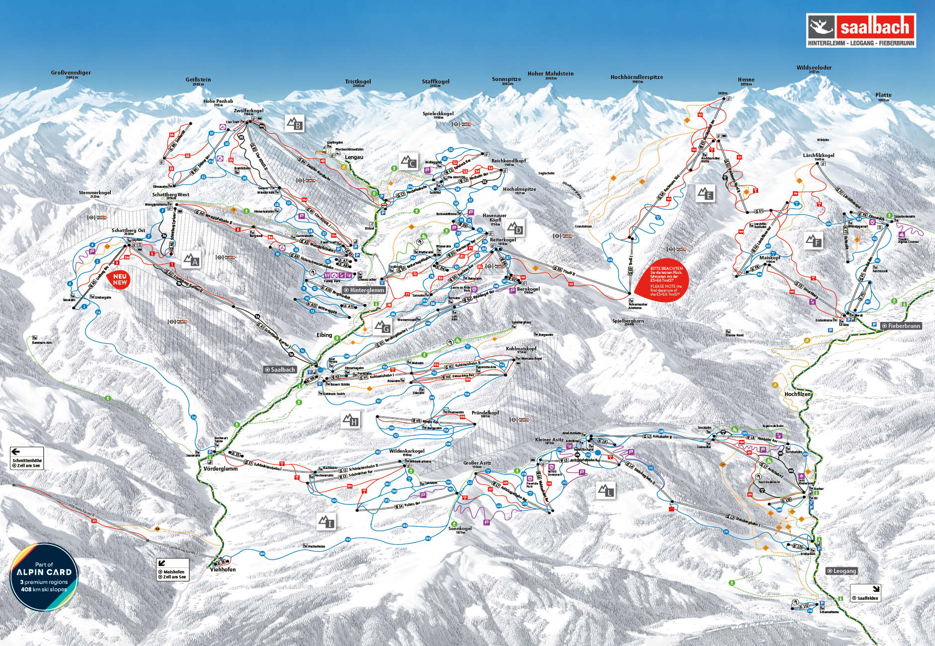 BERGFEX: Skiregion Skicircus Saalbach Hinterglemm Leogang Fieberbrunn ...