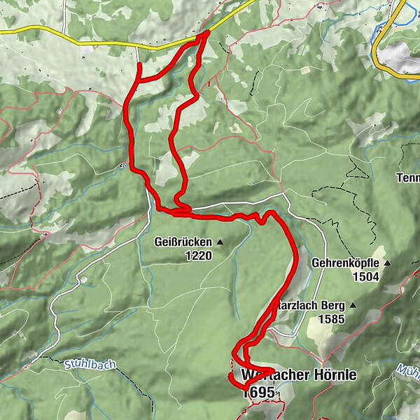 Wertach - Wertacher Hörnle - Alpe Schnitzlertal - Untere Bichler Alpe ...
