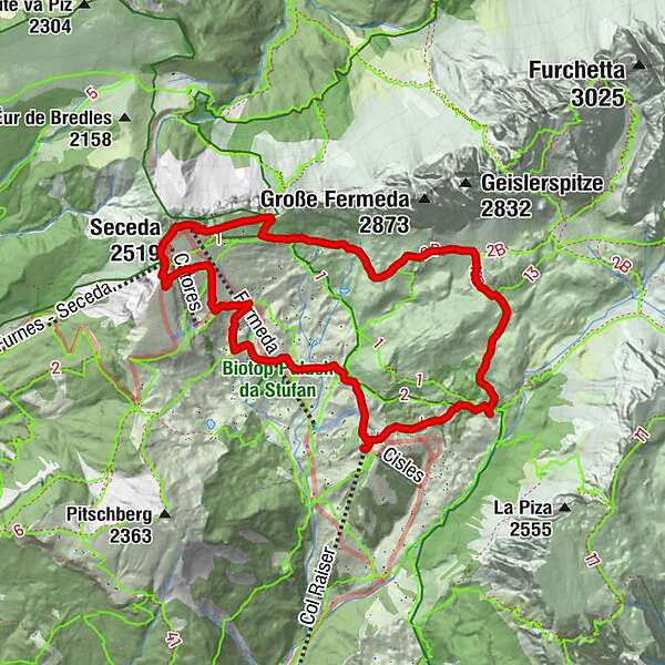Col Raiser - Secëda - Regensburger Hütte - Col Raiser - BERGFEX ...