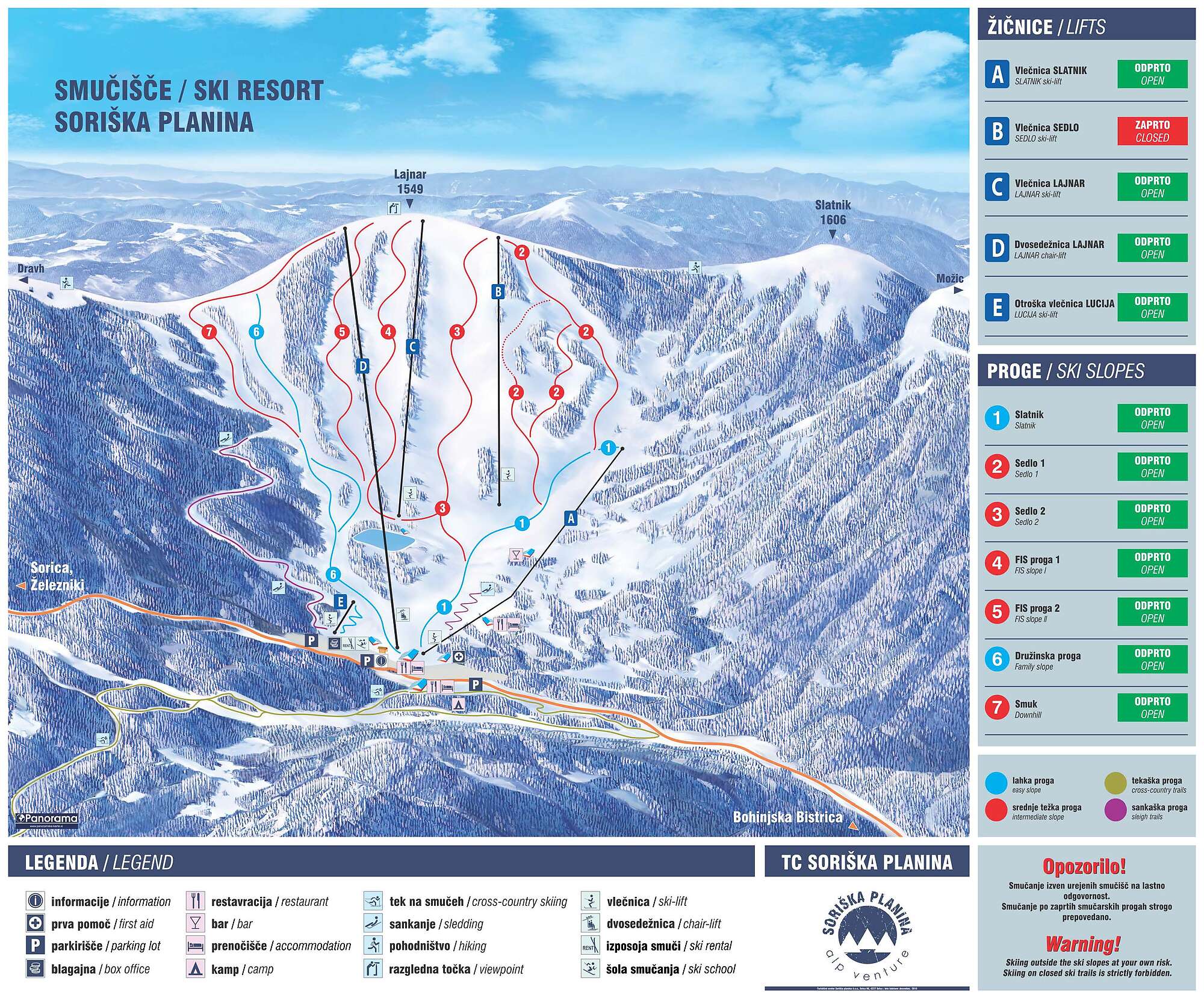 BERGFEX: Estación de esquí Soriška planina - Vacaciones de esquí ...