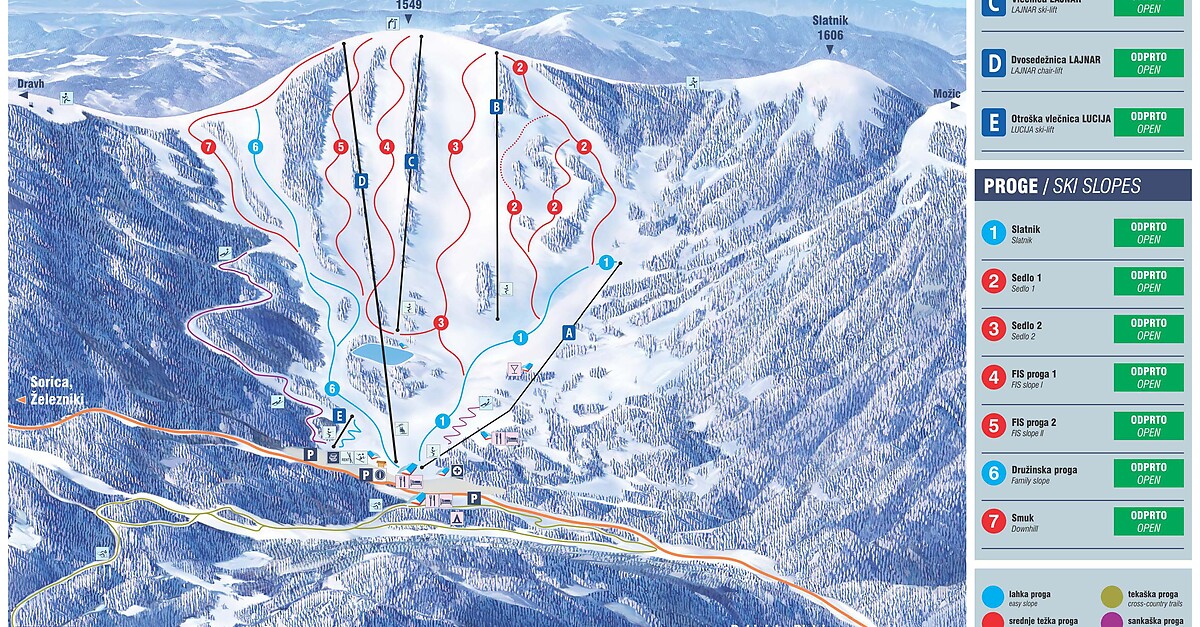 BERGFEX: Noleggio sci Soriška planina - Online Noleggio snowboard