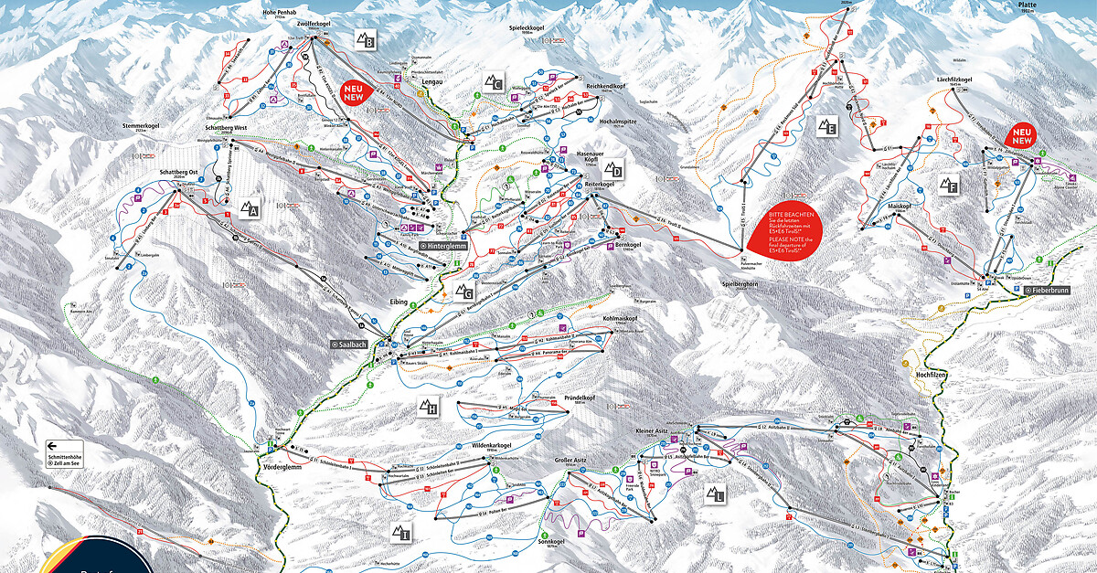 BERGFEX: Piste map Saalbach Hinterglemm / Leogang / Fieberbrunn ...