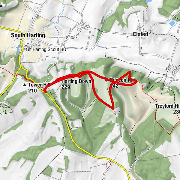 Harting - Harting Down - Beacon Hill - Pen Hill - BERGFEX - Wanderung ...