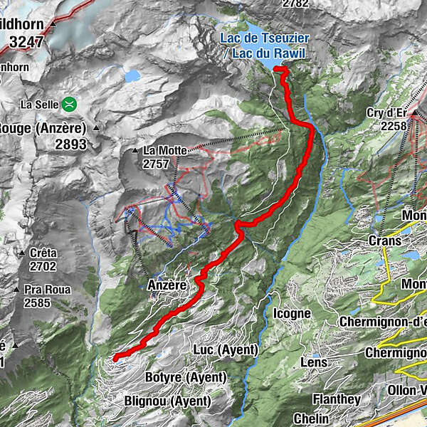 Grand bisse d’Ayent - BERGFEX - Wanderung - Tour Wallis