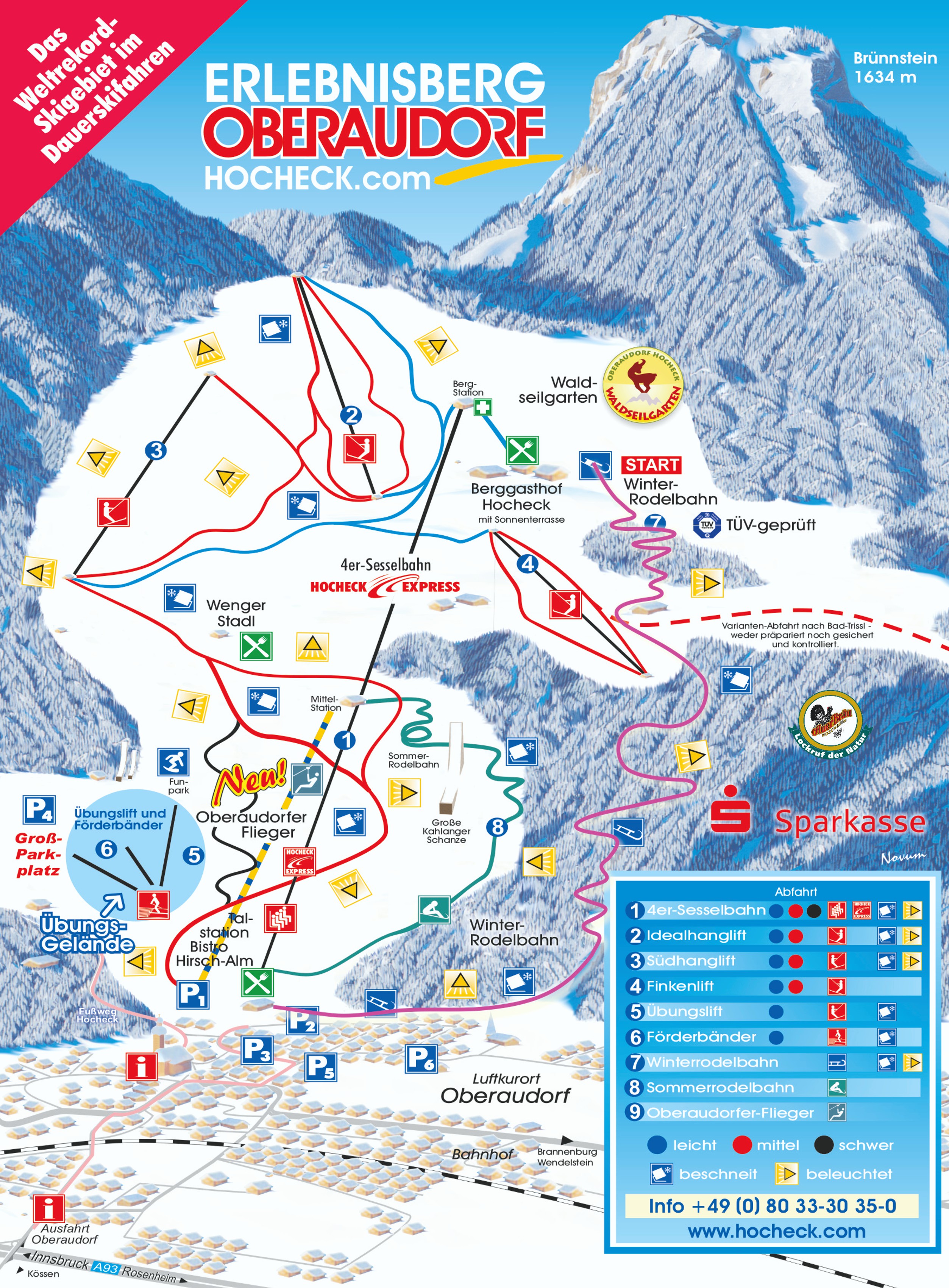 BERGFEX: Plan de piste Oberaudorf Hocheck - Carte panoramique ...