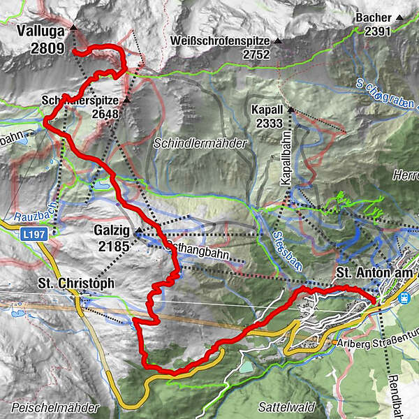 Valluga 1 nach Sankt Anton - BERGFEX - Wanderung - Tour Vorarlberg