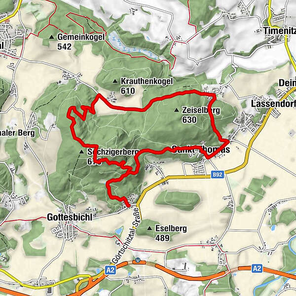 Gundersdorf - Sechzigerberg - Thurn - Haag - BERGFEX - Wanderung - Tour ...