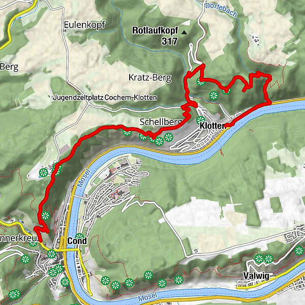 Klotten - Dortebachtal - Pinnerkreuz - Cochem - BERGFEX - Wanderung ...