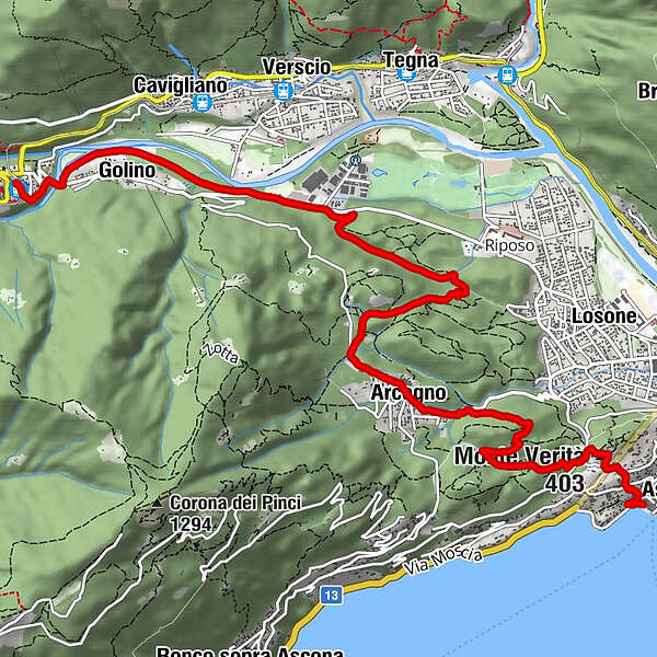 Intragna - Stazione - Monte Verità - Ascona - BERGFEX - Wanderung ...