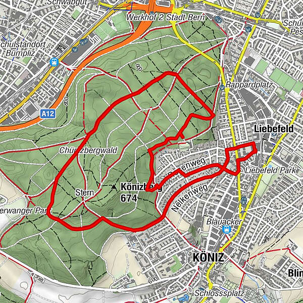 Liebefeld - Köniz - Thomaskirche - Bern - BERGFEX - Wanderung - Tour ...