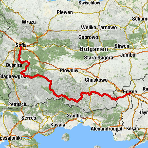 Sultans Trail section 5 Sofia-Rhodope-Edirne - BERGFEX - Wanderung ...