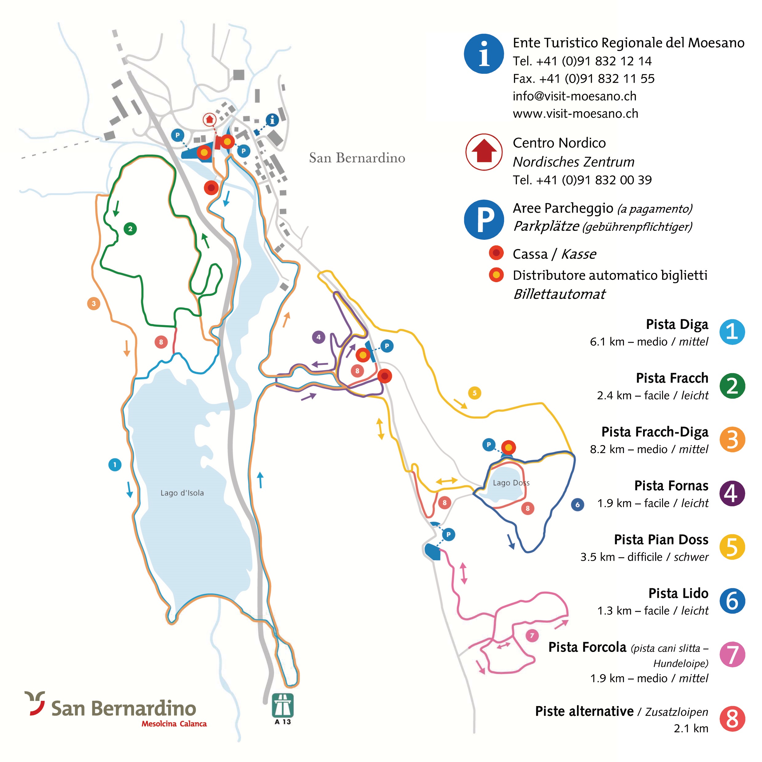 BERGFEX: Loipenplan San Bernardino: Langlaufen San Bernardino