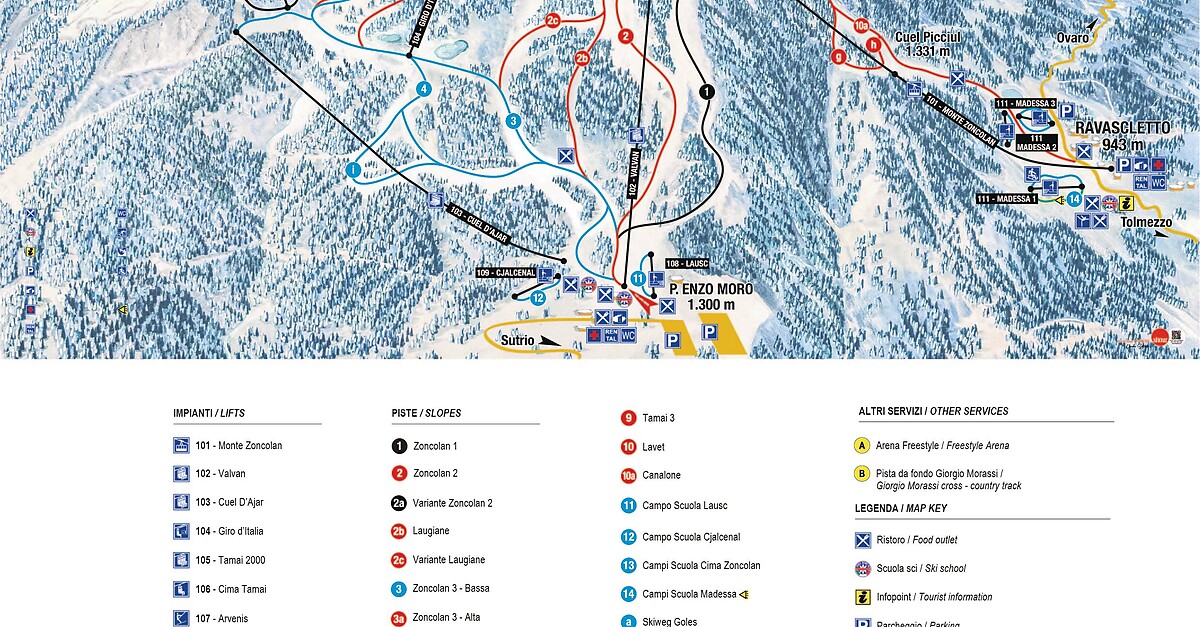 BERGFEX: Ski pass Ravascletto-Zoncolan - Prices im Ski resort ...