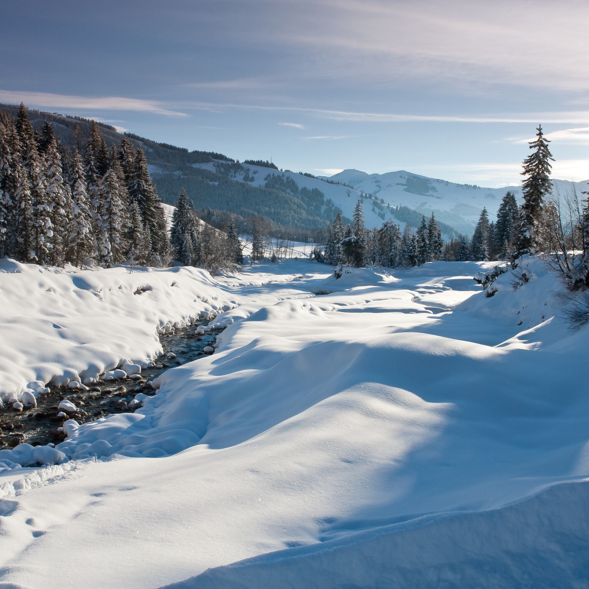 Winter long-distance hiking stage 2 from Maria Alm to Hinterthal to the ...