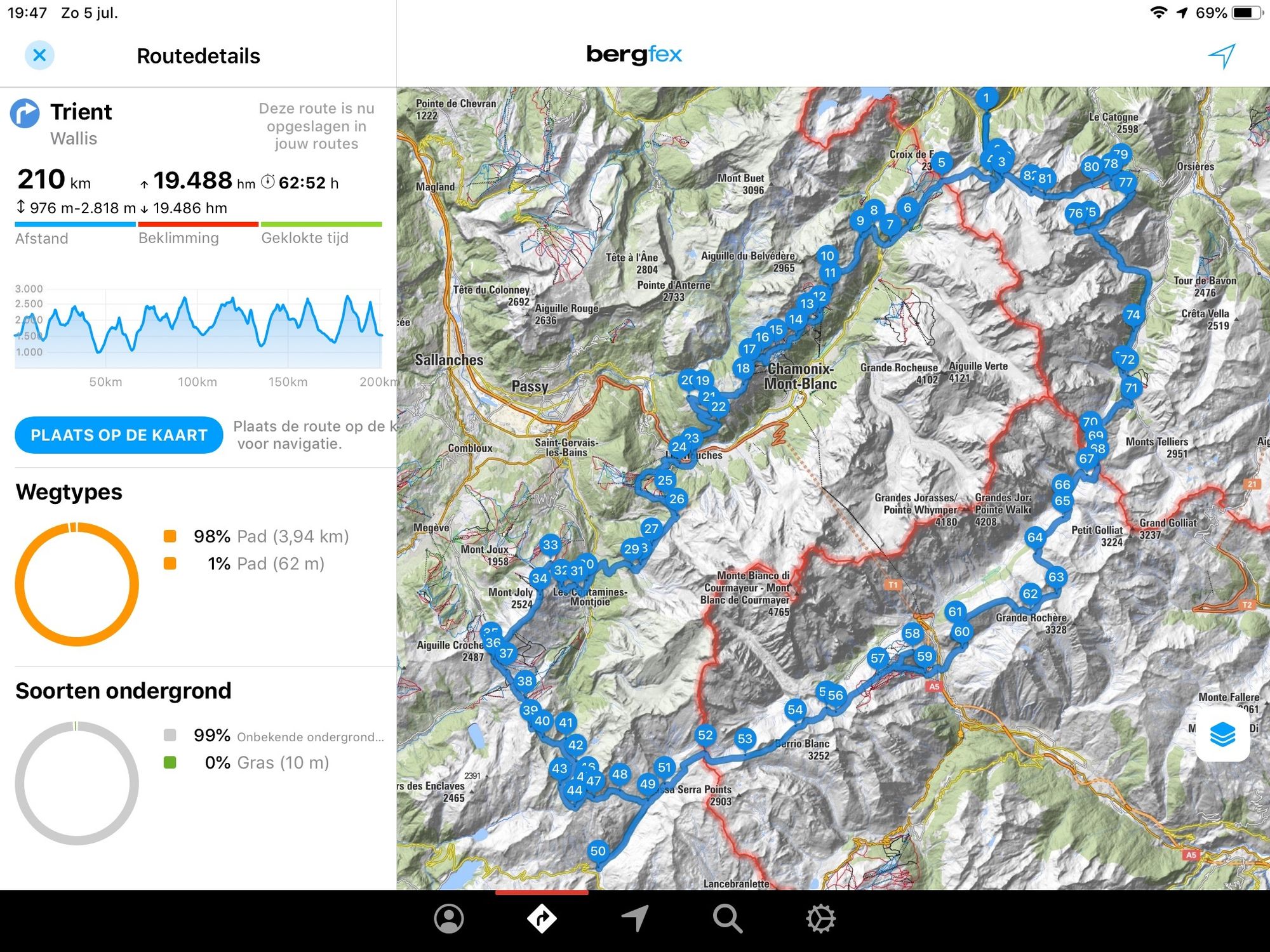 Complete TMB met alle varianten - BERGFEX - Wanderung - Tour Wallis